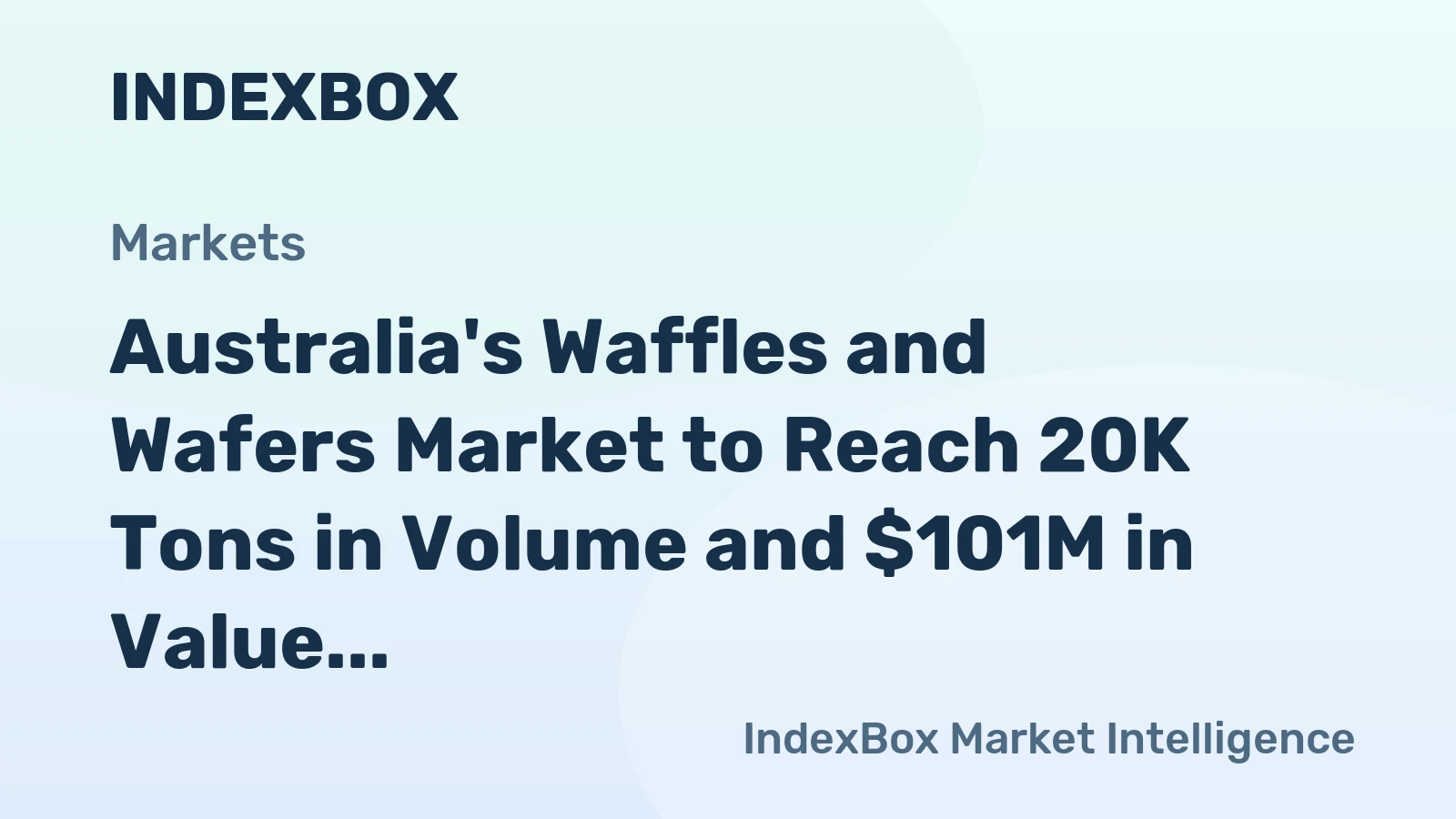 Australia's Waffles and Wafers Market to Reach 20K Tons in Volume and $101M in Value by 2035