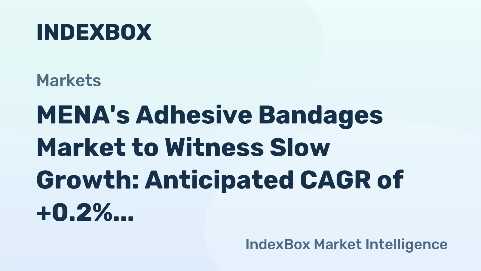 MENA's Adhesive Bandages Market to Witness Slow Growth: Anticipated CAGR of +0.2% from 2024-2035