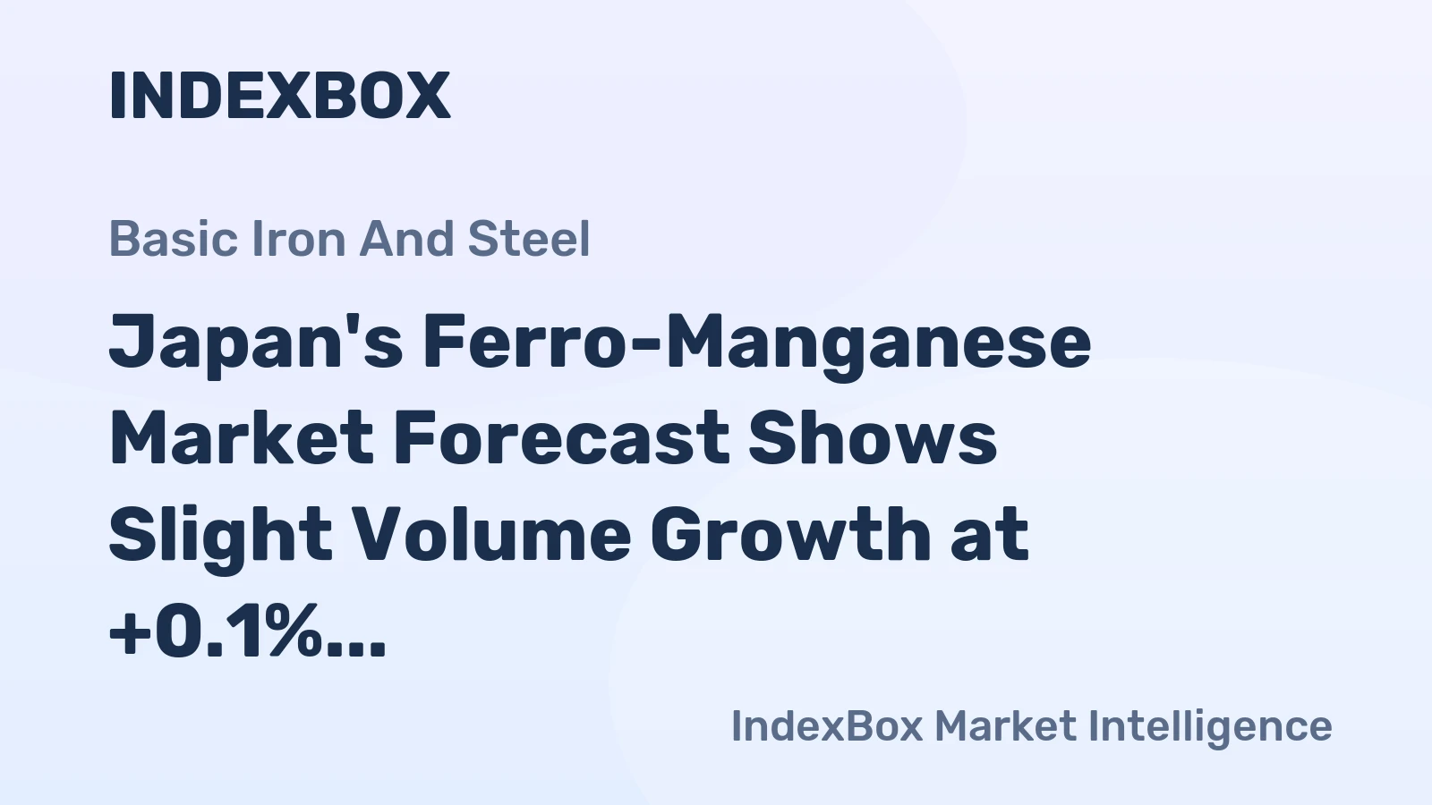 Japan's Ferro-Manganese Market Forecast Shows Slight Volume Growth at +0.1% CAGR Through 2035