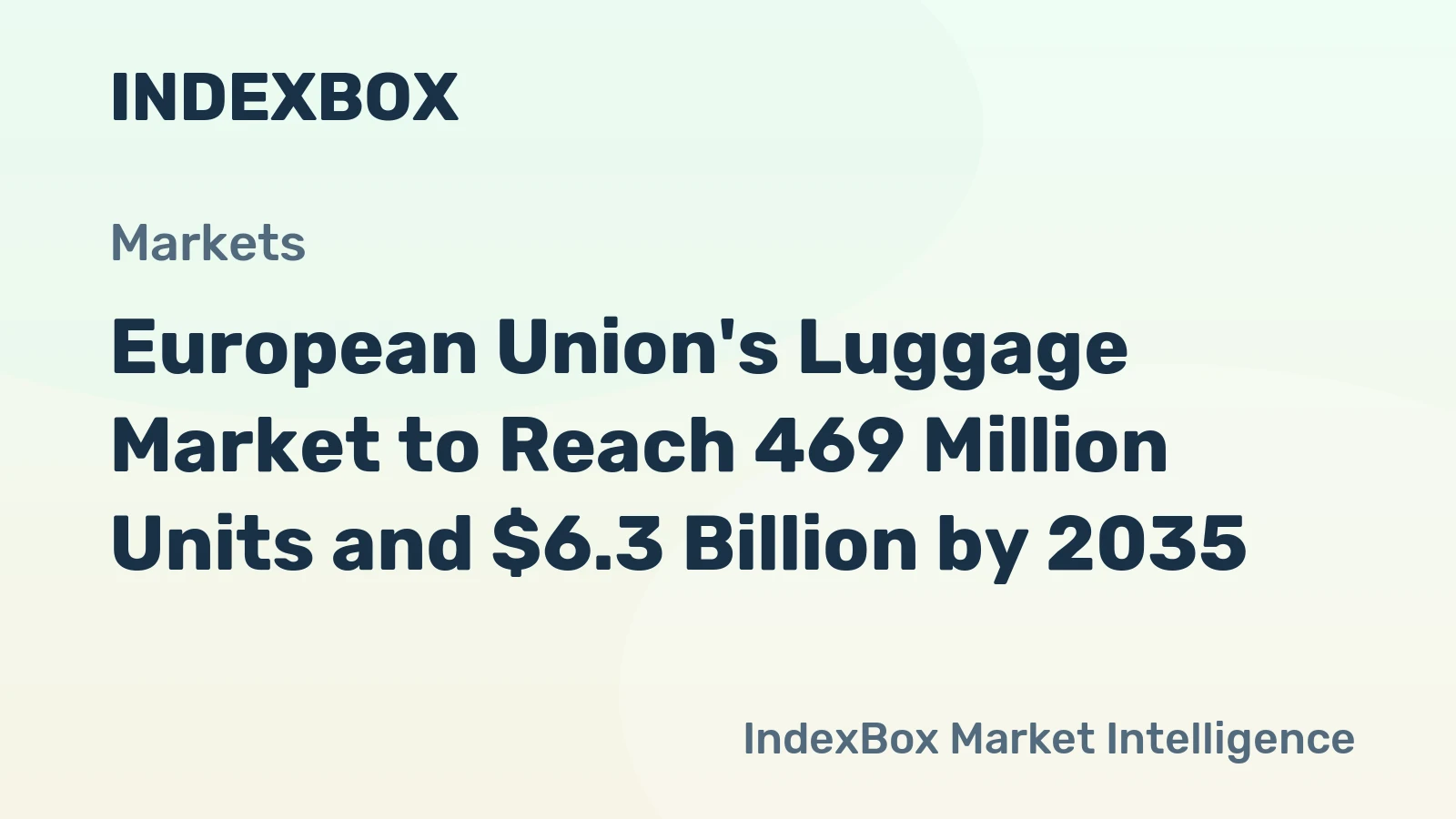 European Union's Luggage Market to Reach 469 Million Units and $6.3 Billion by 2035