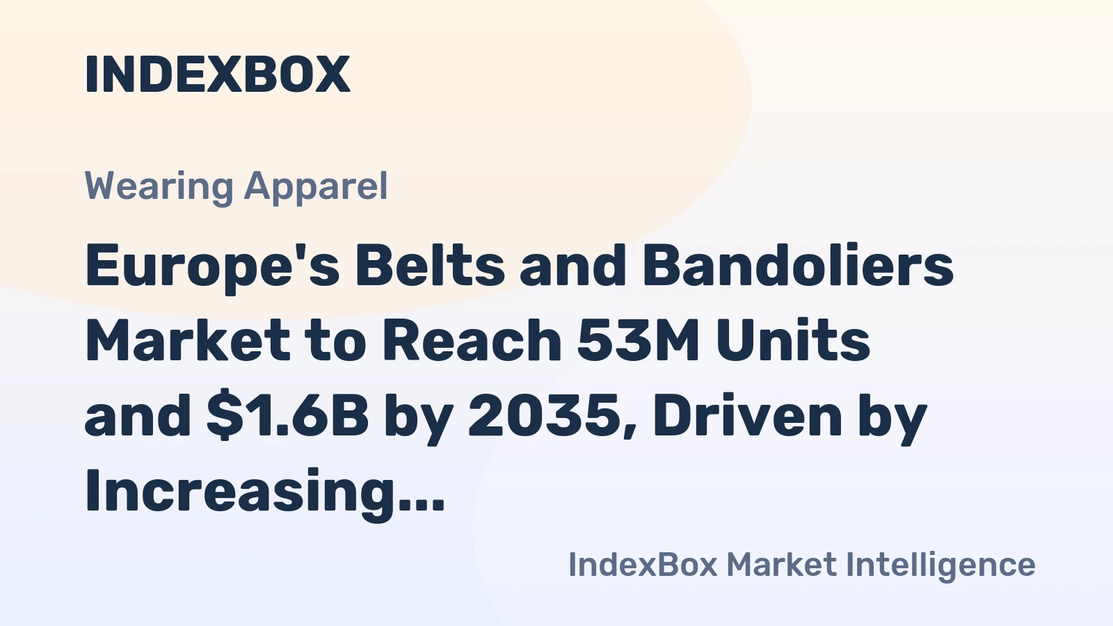 Europe's Belts and Bandoliers Market to Reach 53M Units and $1.6B by 2035, Driven by Increasing Demand
