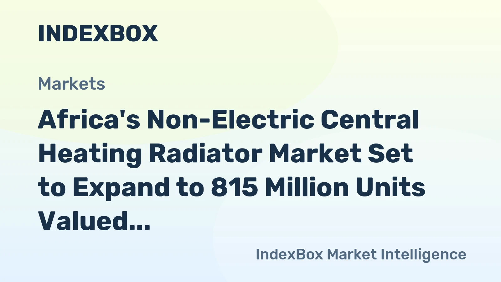 Africa's Non-Electric Central Heating Radiator Market Set to Expand to 815 Million Units Valued at $2.8 Billion by 2035