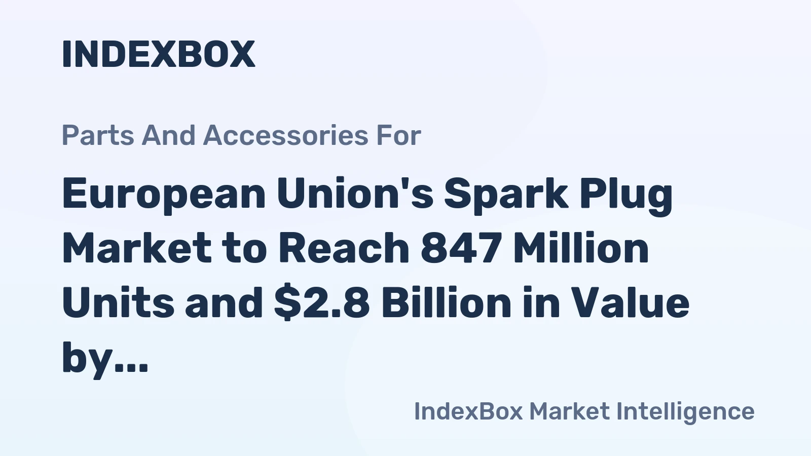 European Union's Spark Plug Market to Reach 847 Million Units and $2.8 Billion in Value by 2035