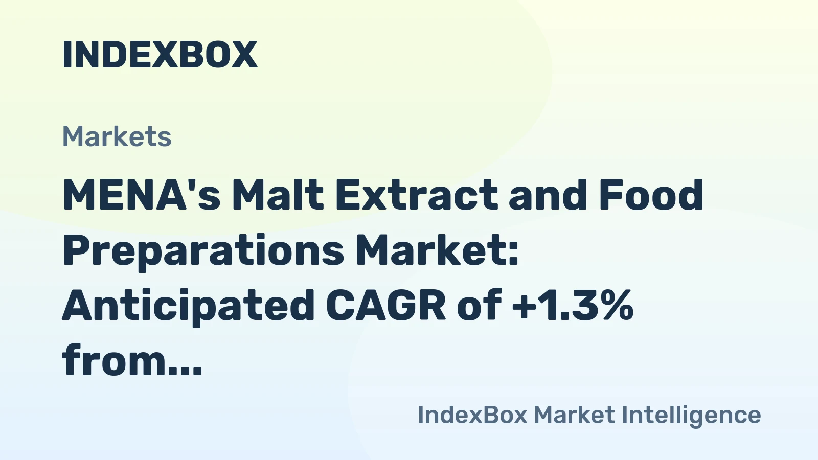 MENA's Malt Extract and Food Preparations Market: Anticipated CAGR of +1.3% from 2024 to 2035