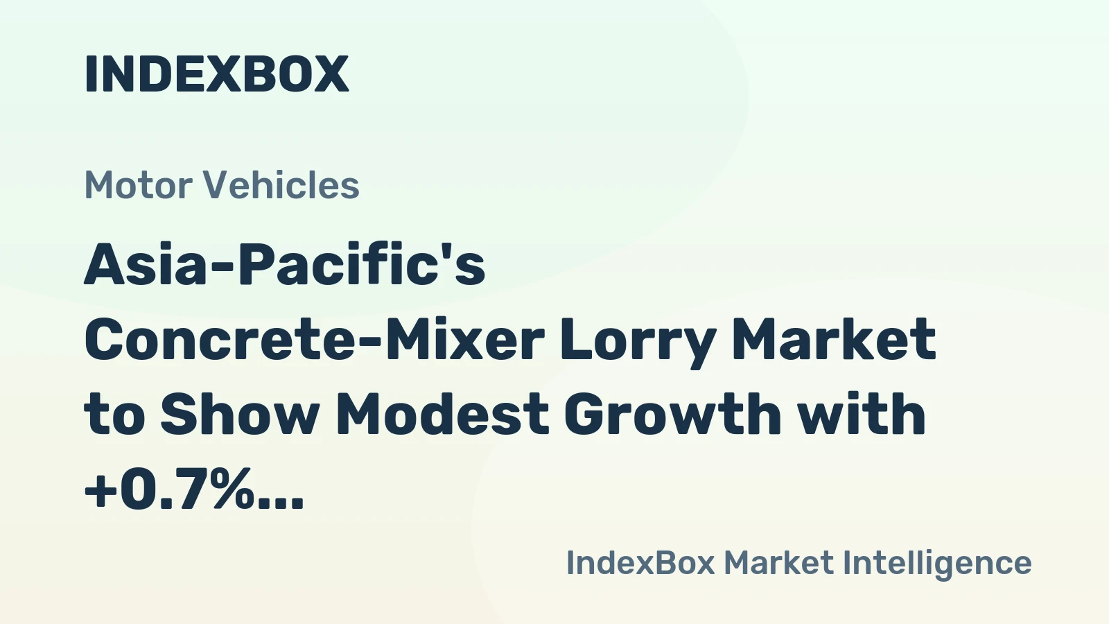 Asia-Pacific's Concrete-Mixer Lorry Market to Show Modest Growth with +0.7% CAGR over 2024-2035