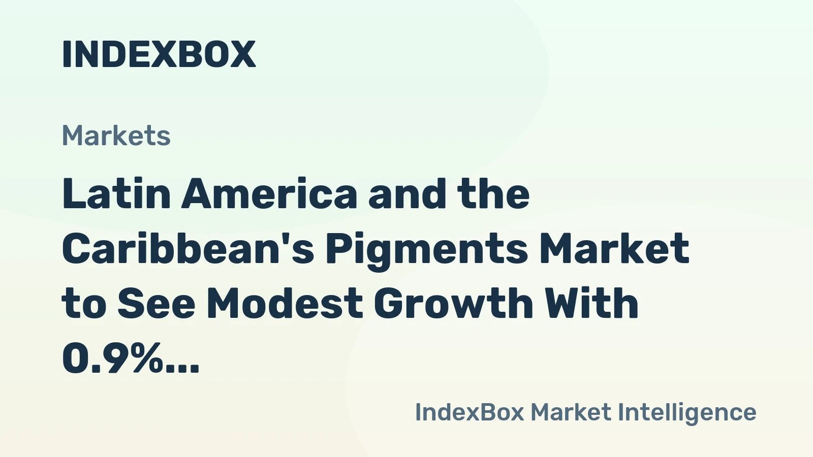 Latin America and the Caribbean's Pigments Market to See Modest Growth With 0.9% CAGR Through 2035