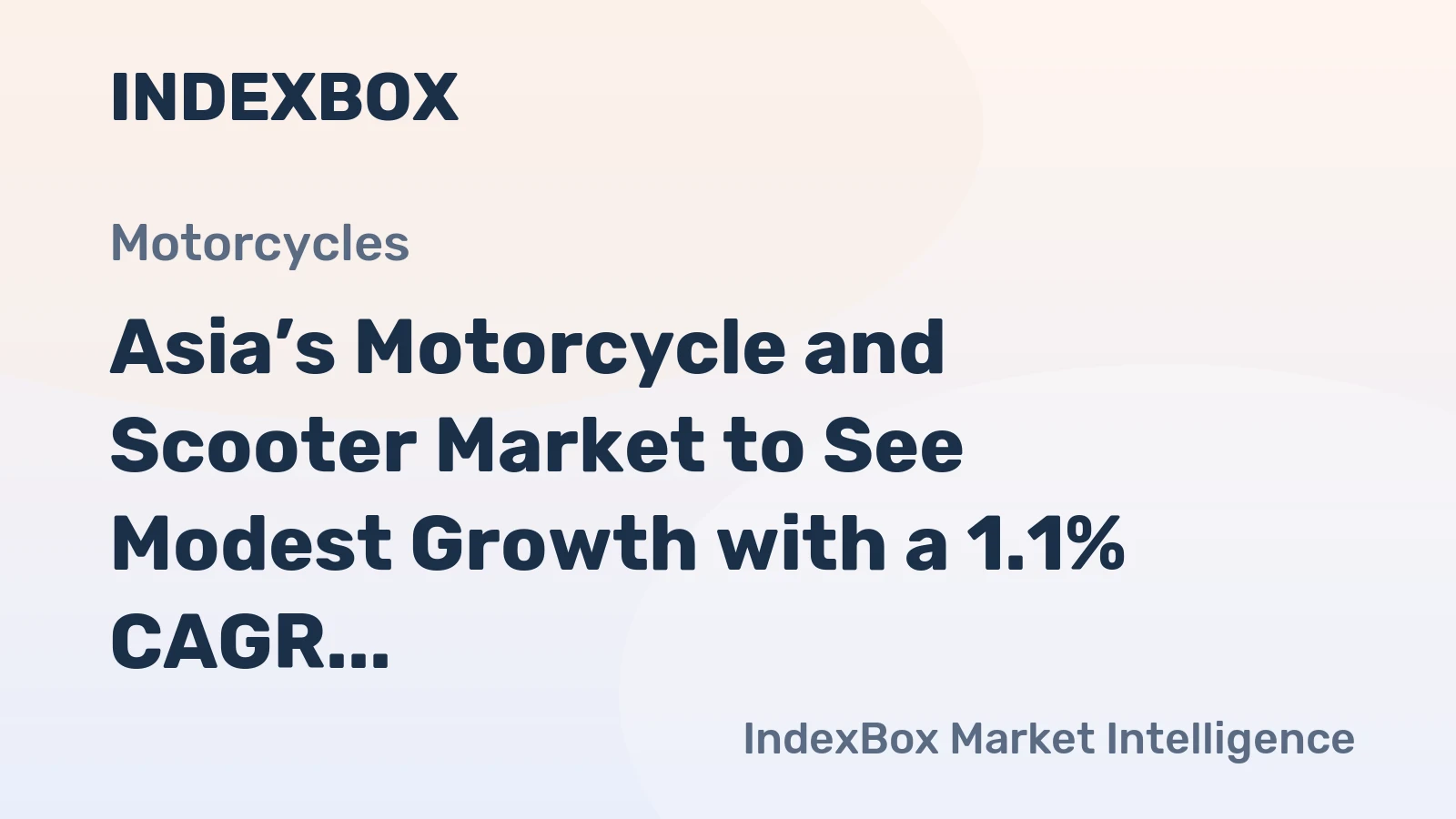 Asia’s Motorcycle and Scooter Market to See Modest Growth with a 1.1% CAGR Through 2035