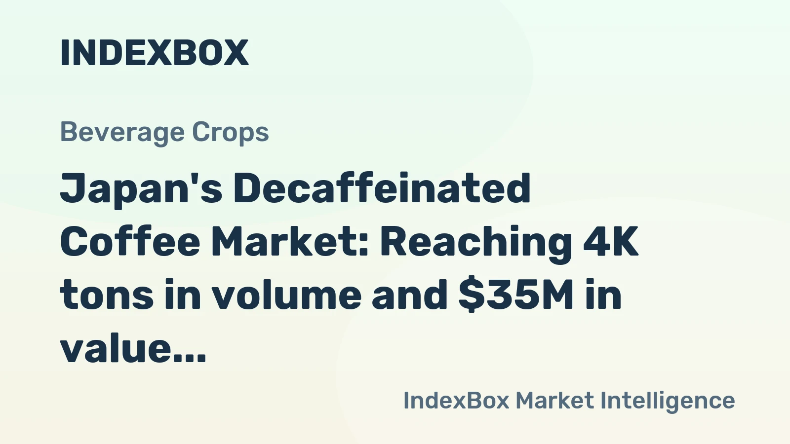 Japan's Decaffeinated Coffee Market: Reaching 4K tons in volume and $35M in value by 2035