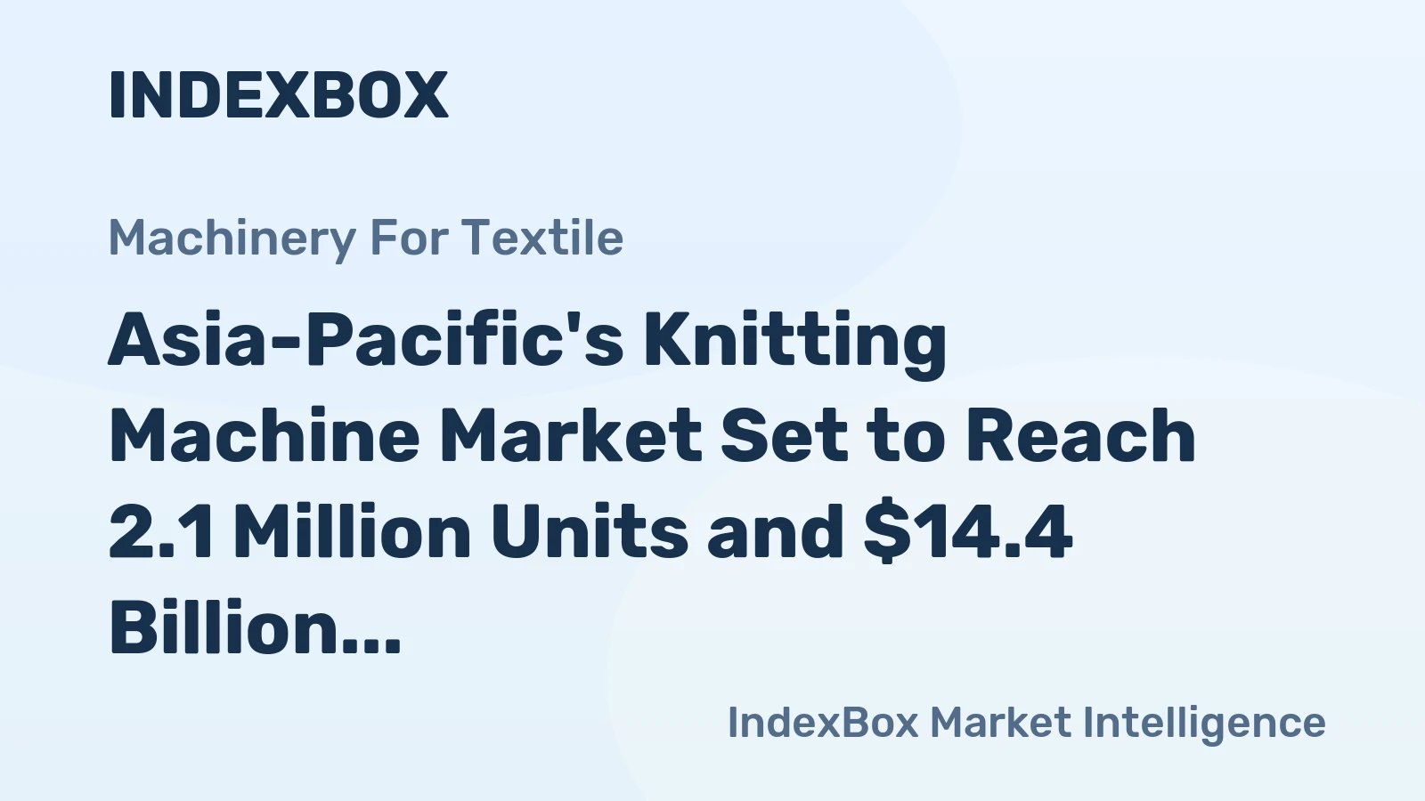 Asia-Pacific's Knitting Machine Market Set to Reach 2.1 Million Units and $14.4 Billion by 2035