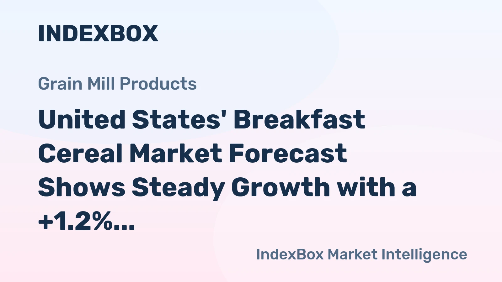 United States' Breakfast Cereal Market Forecast Shows Steady Growth with a +1.2% Volume CAGR