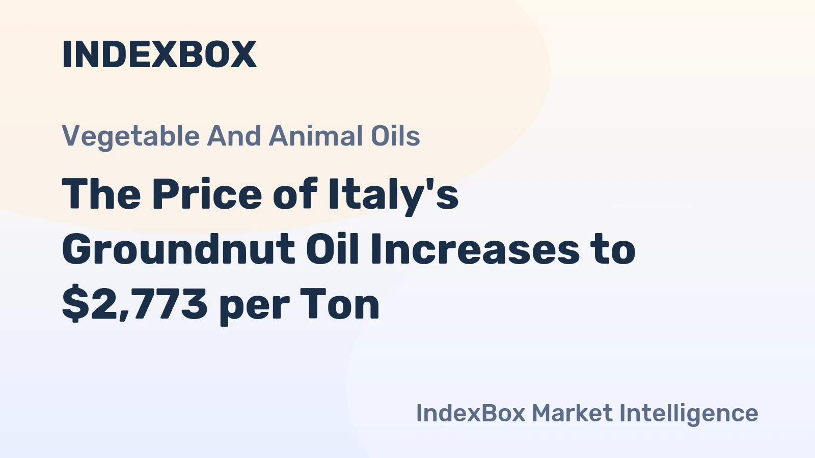 The Price of Italy's Groundnut Oil Increases to $2,773 per Ton
