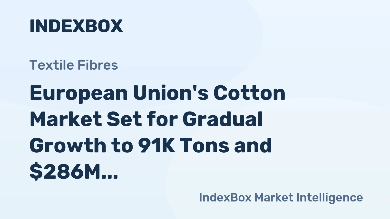 European Union's Cotton Market Set for Gradual Growth to 91K Tons and $286M