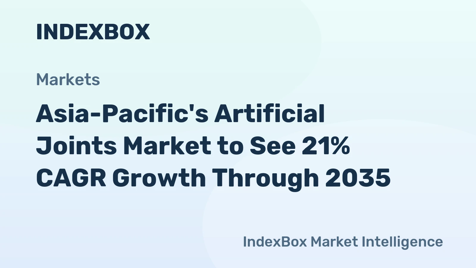 Asia-Pacific's Artificial Joints Market to See 21% CAGR Growth Through 2035