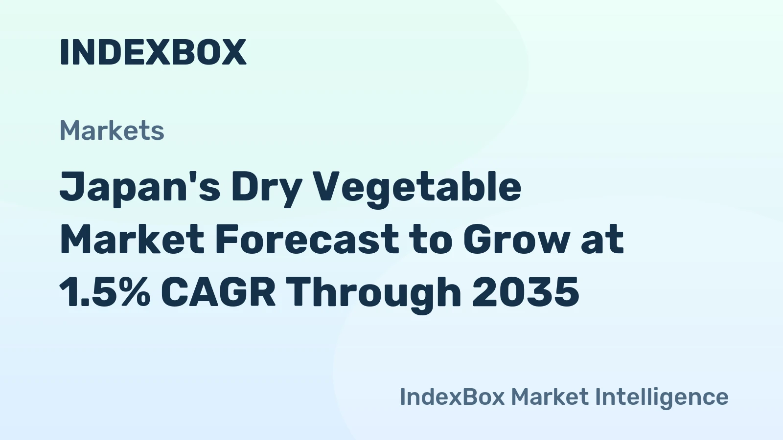 Japan's Dry Vegetable Market Forecast to Grow at 1.5% CAGR Through 2035