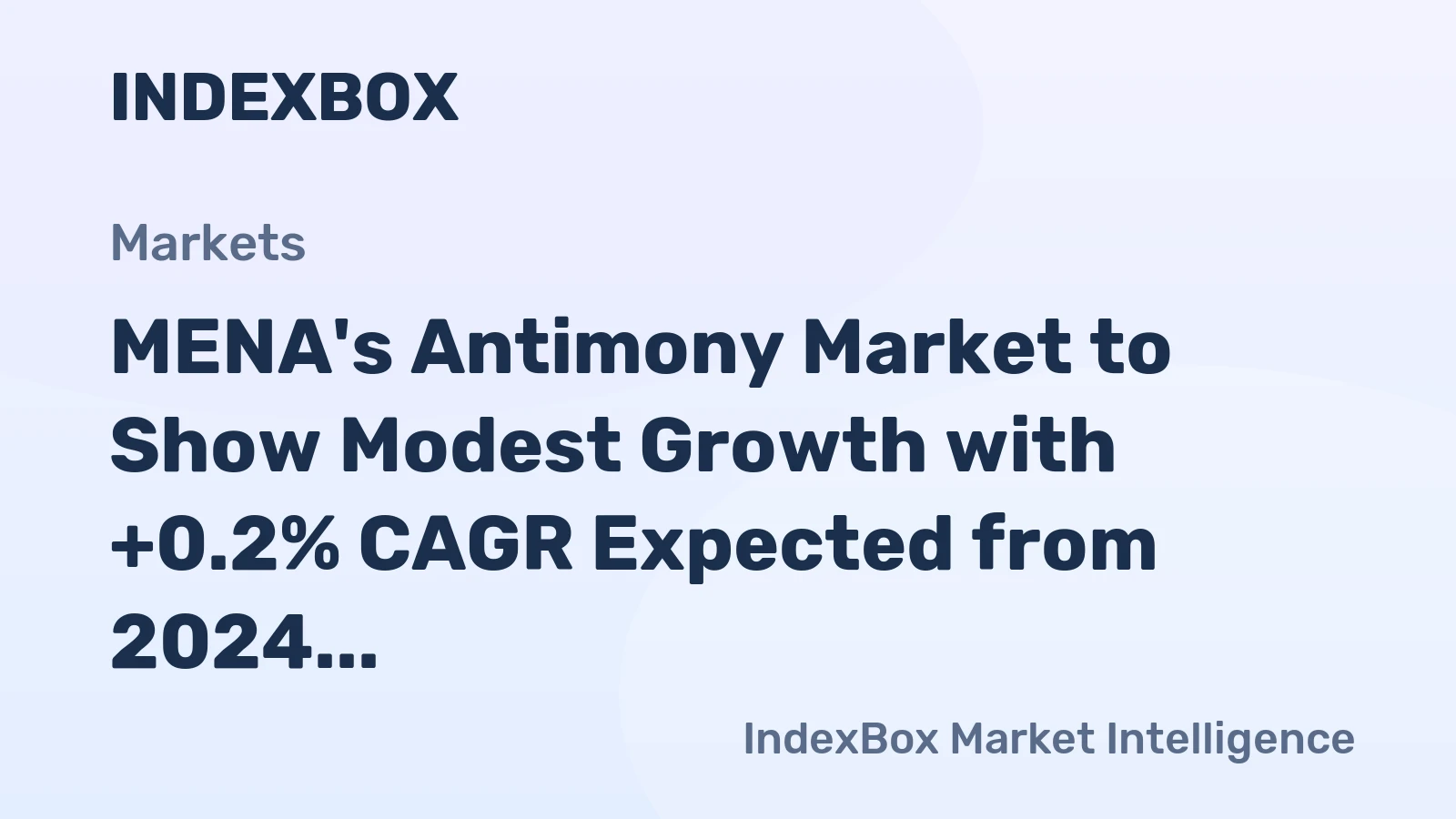MENA's Antimony Market to Show Modest Growth with +0.2% CAGR Expected from 2024 to 2035