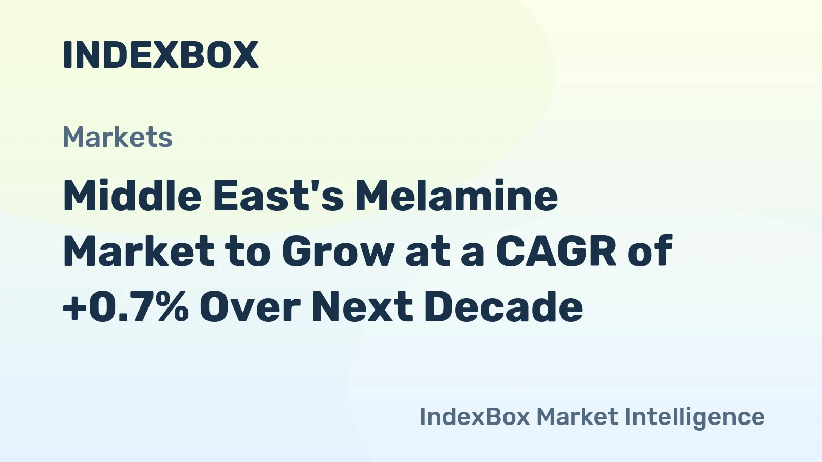 Middle East's Melamine Market to Grow at a CAGR of +0.7% Over Next Decade
