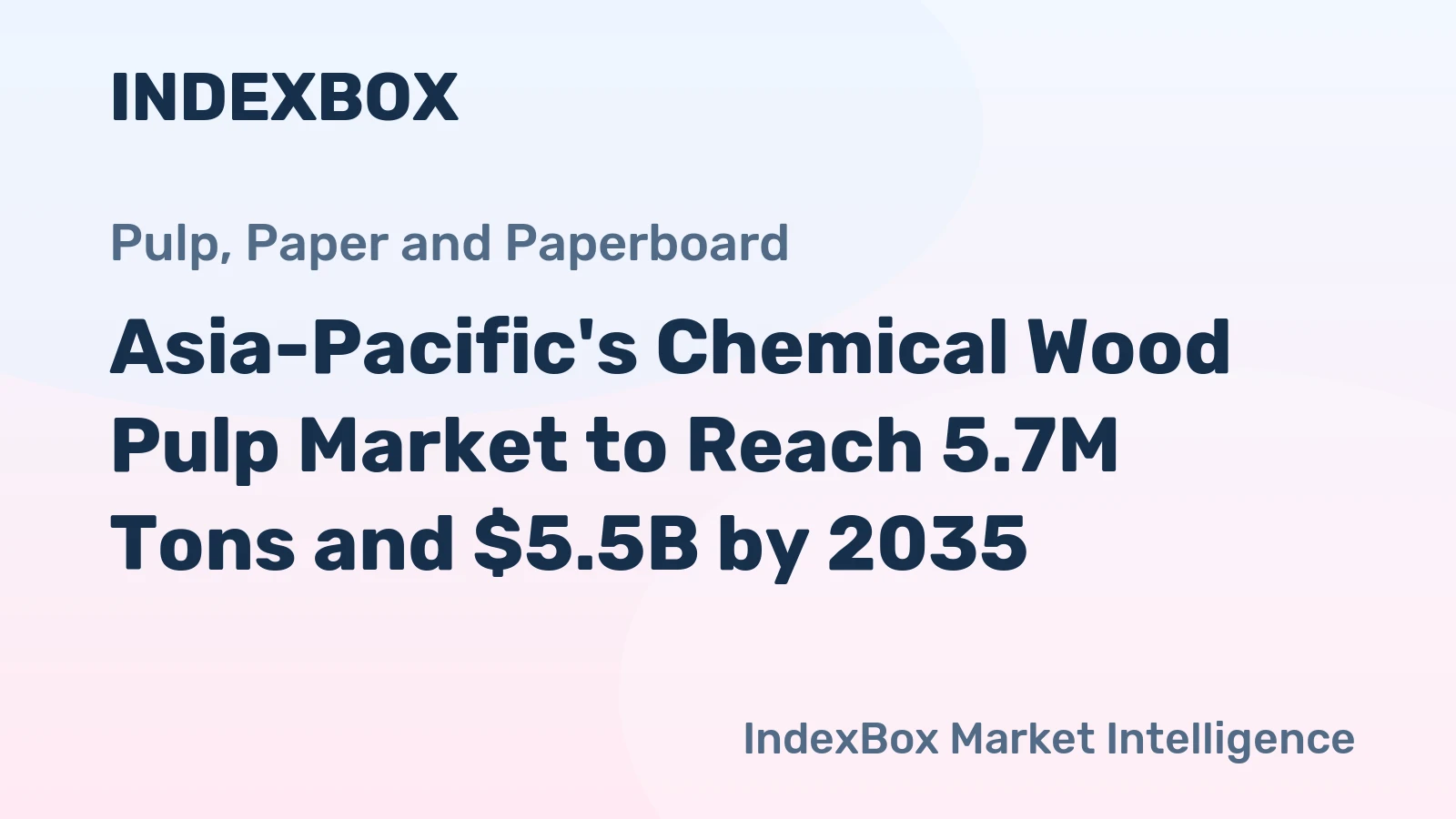 Asia-Pacific's Chemical Wood Pulp Market to Reach 5.7M Tons and $5.5B by 2035