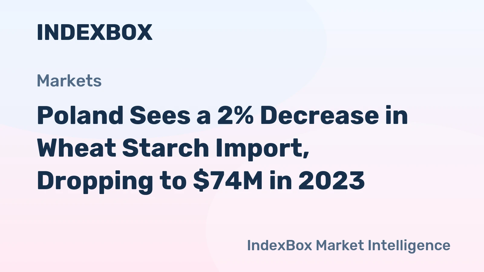 Poland Sees a 2% Decrease in Wheat Starch Import, Dropping to $74M in 2023