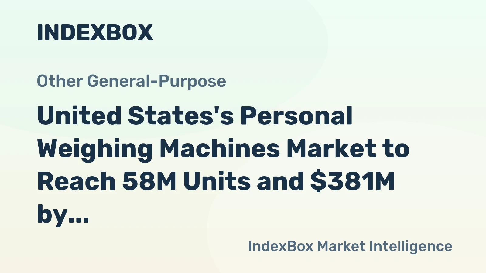 United States's Personal Weighing Machines Market to Reach 58M Units and $381M by 2035
