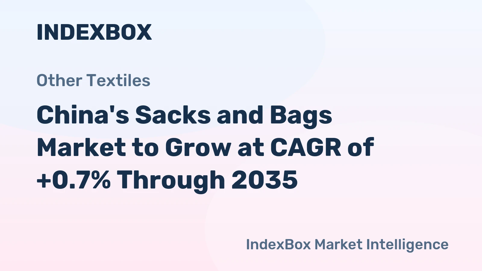 China's Sacks and Bags Market to Grow at CAGR of +0.7% Through 2035