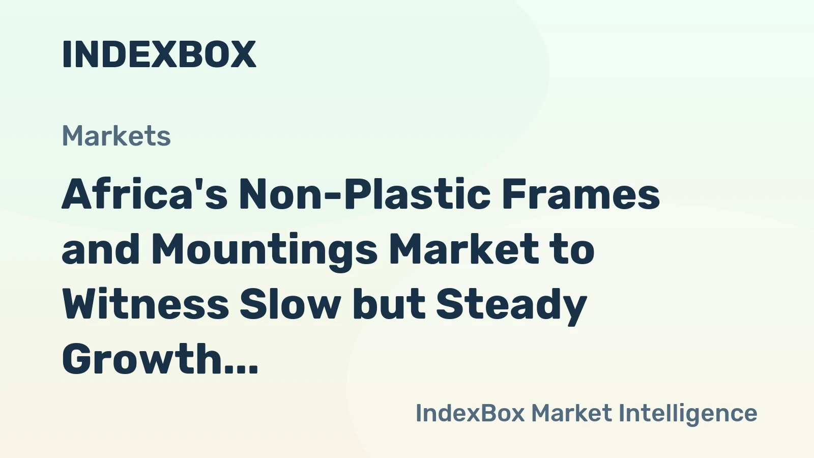 Africa's Non-Plastic Frames and Mountings Market to Witness Slow but Steady Growth with +0.6% CAGR