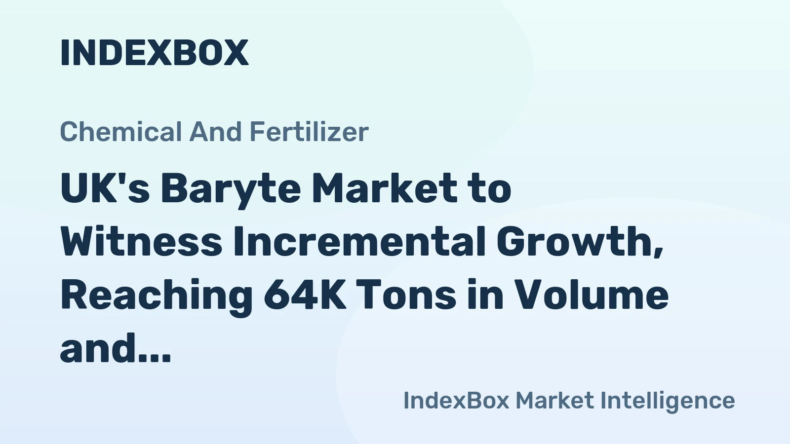 UK's Baryte Market to Witness Incremental Growth, Reaching 64K Tons in Volume and $25M in Value by 2035