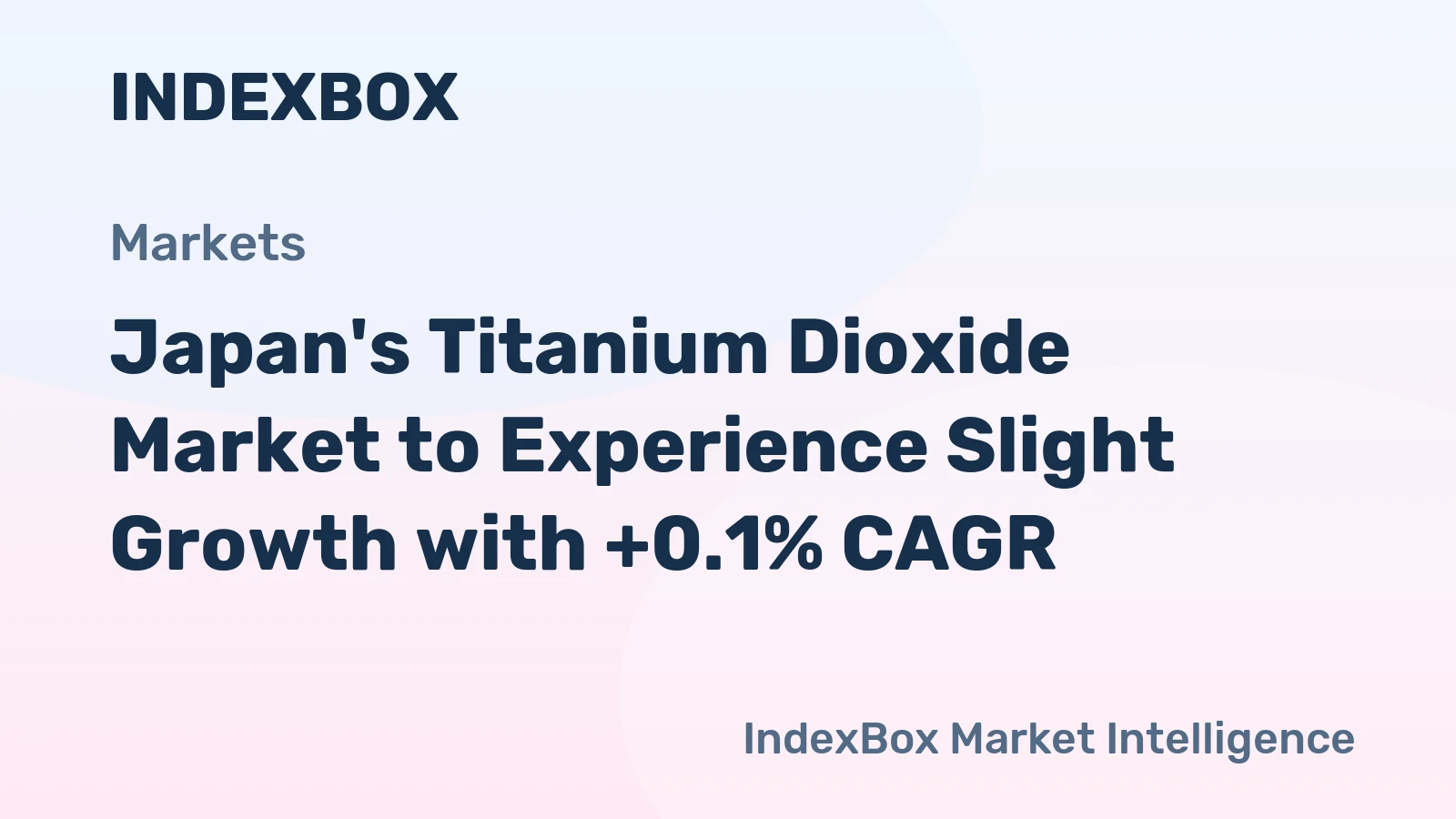 Japan's Titanium Dioxide Market to Experience Slight Growth with +0.1% CAGR