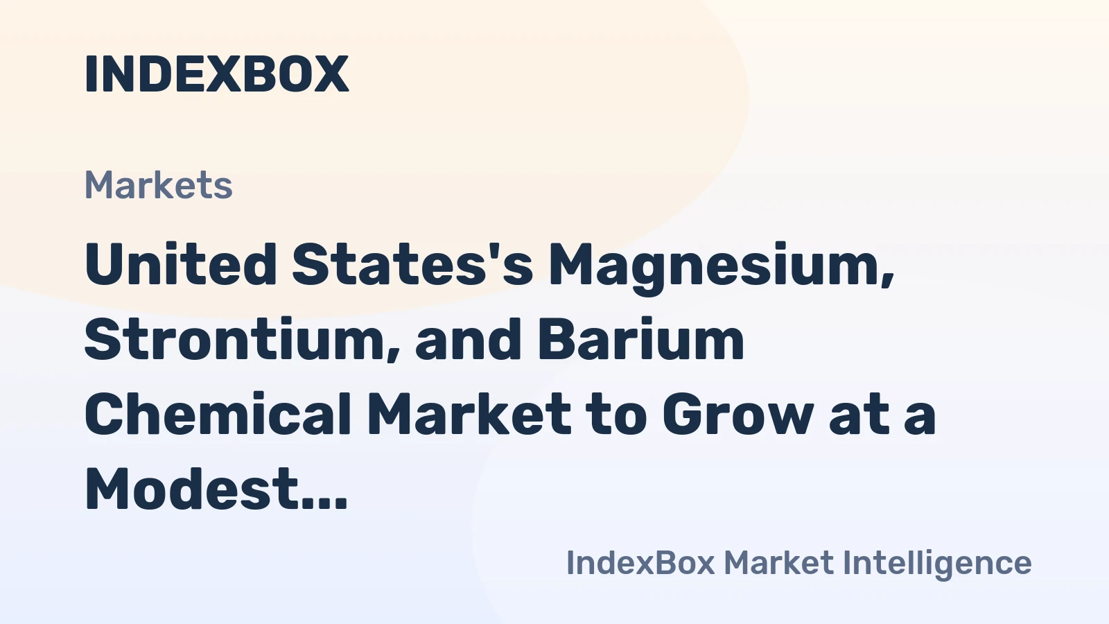 United States's Magnesium, Strontium, and Barium Chemical Market to Grow at a Modest Rate of +0.3% CAGR through 2035