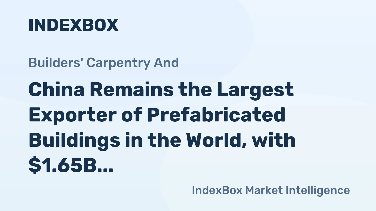 China Remains the Largest Exporter of Prefabricated Buildings in the World, with $1.65B in 2014