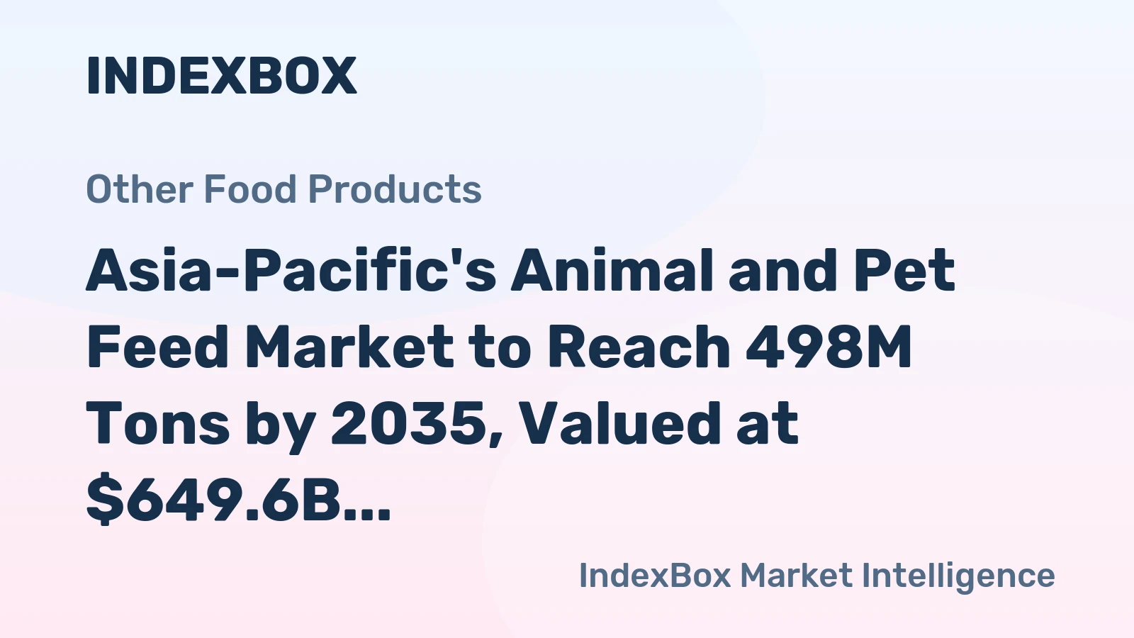 Asia-Pacific's Animal and Pet Feed Market to Reach 498M Tons by 2035, Valued at $649.6B