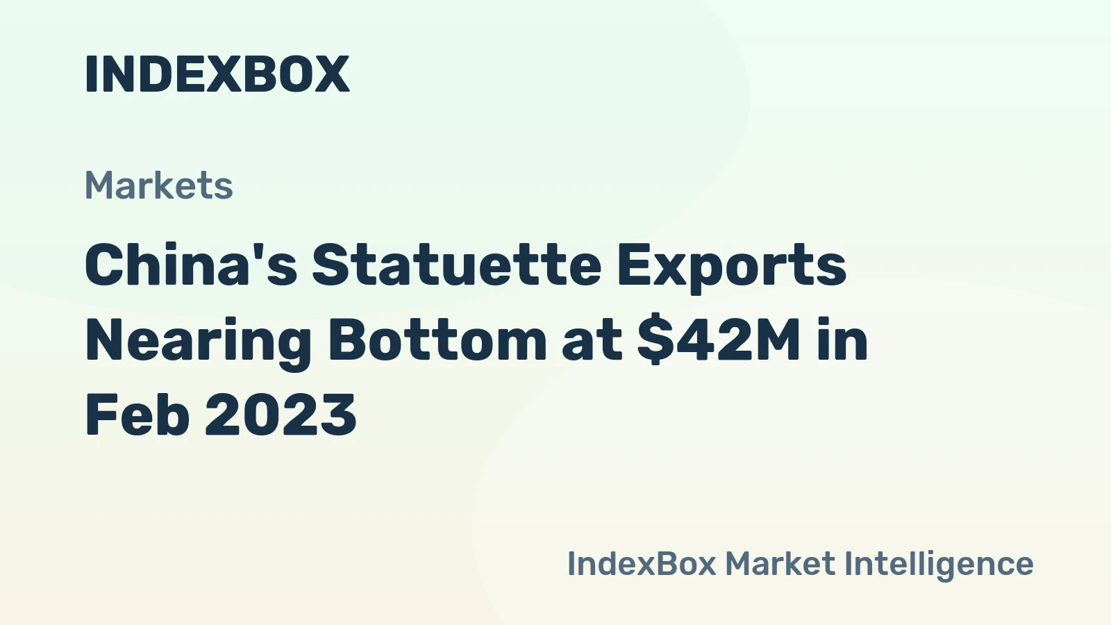 China's Statuette Exports Nearing Bottom at $42M in Feb 2023
