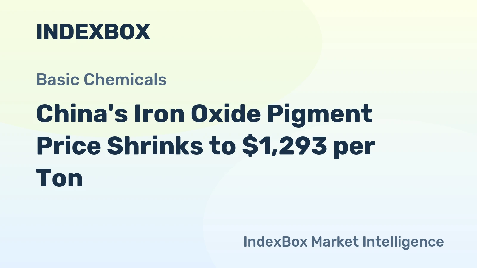 China's Iron Oxide Pigment Price Shrinks to $1,293 per Ton