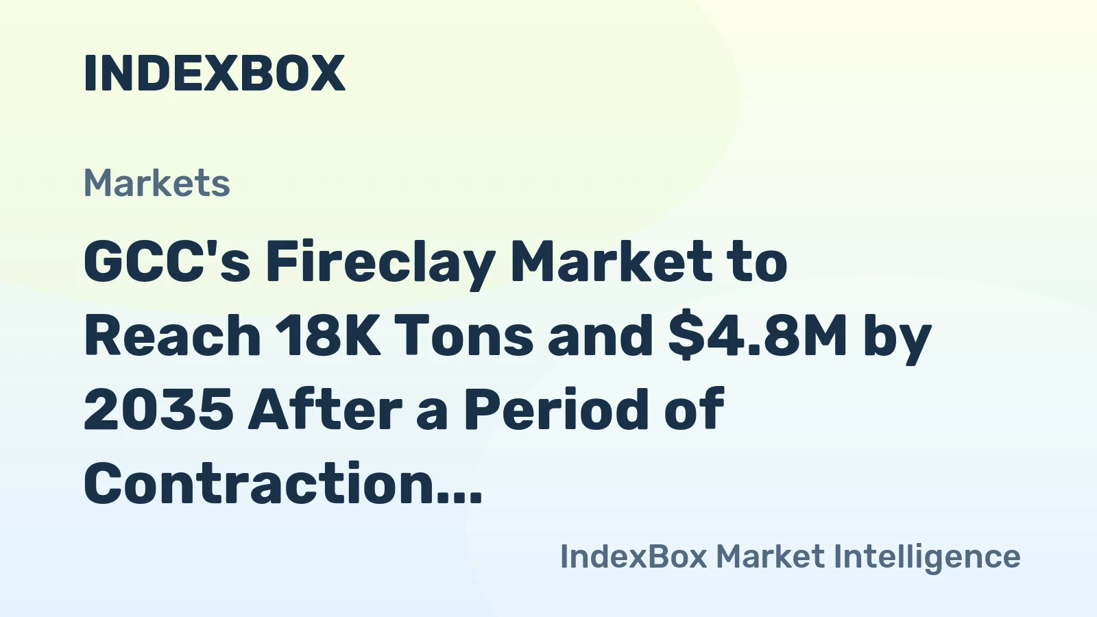 GCC's Fireclay Market to Reach 18K Tons and $4.8M by 2035 After a Period of Contraction