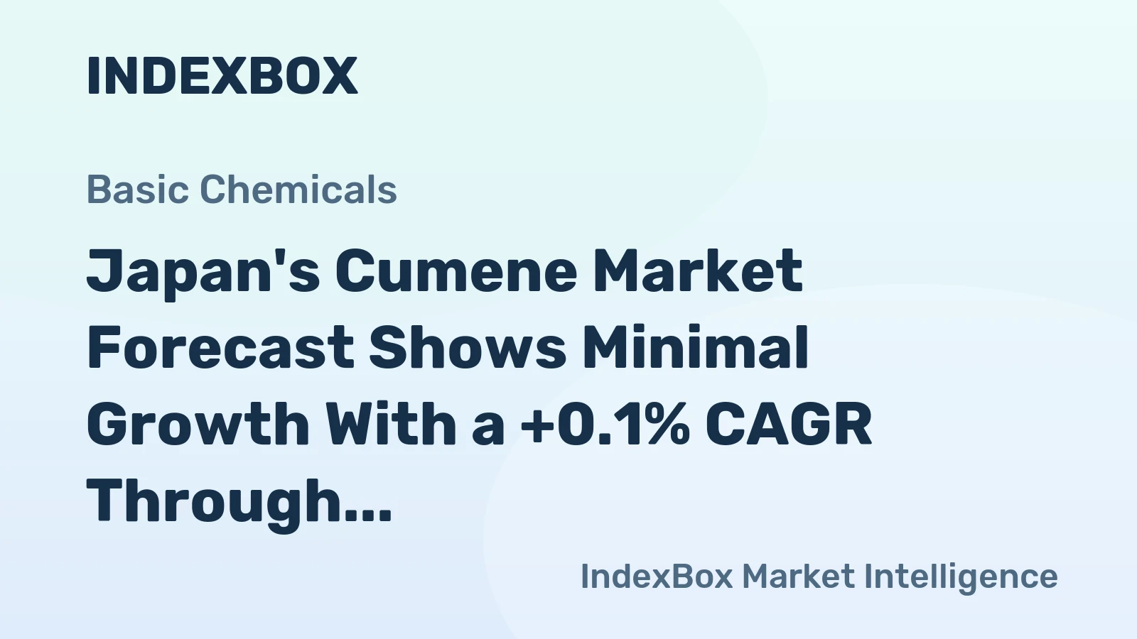 Japan's Cumene Market Forecast Shows Minimal Growth With a +0.1% CAGR Through 2035