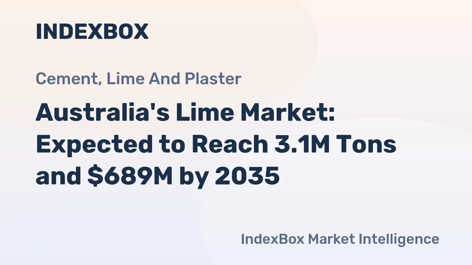 Australia's Lime Market: Expected to Reach 3.1M Tons and $689M by 2035