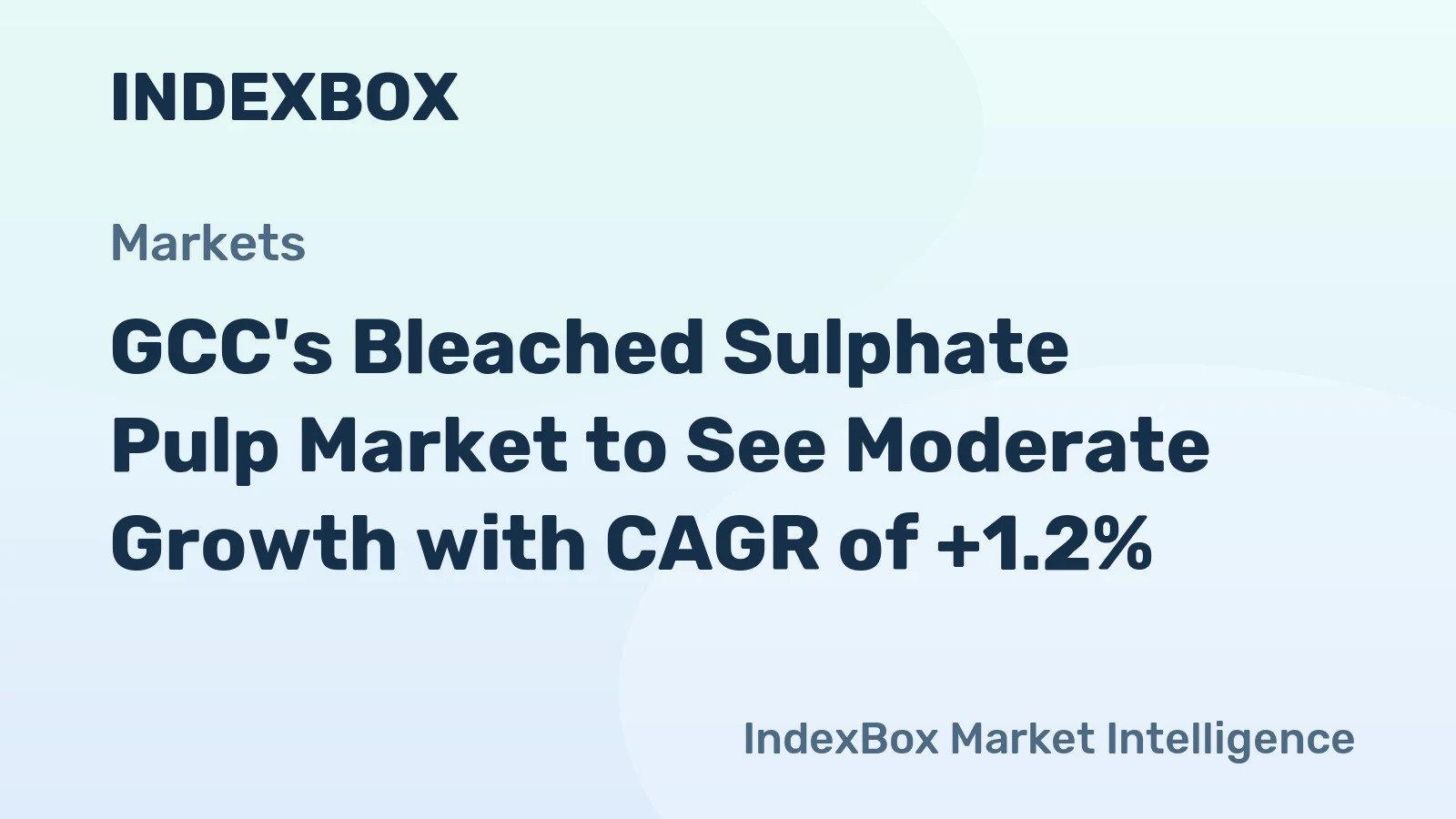 GCC's Bleached Sulphate Pulp Market to See Moderate Growth with CAGR of +1.2%