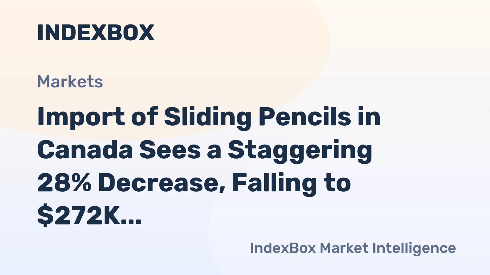 Import of Sliding Pencils in Canada Sees a Staggering 28% Decrease, Falling to $272K in September 2023.
