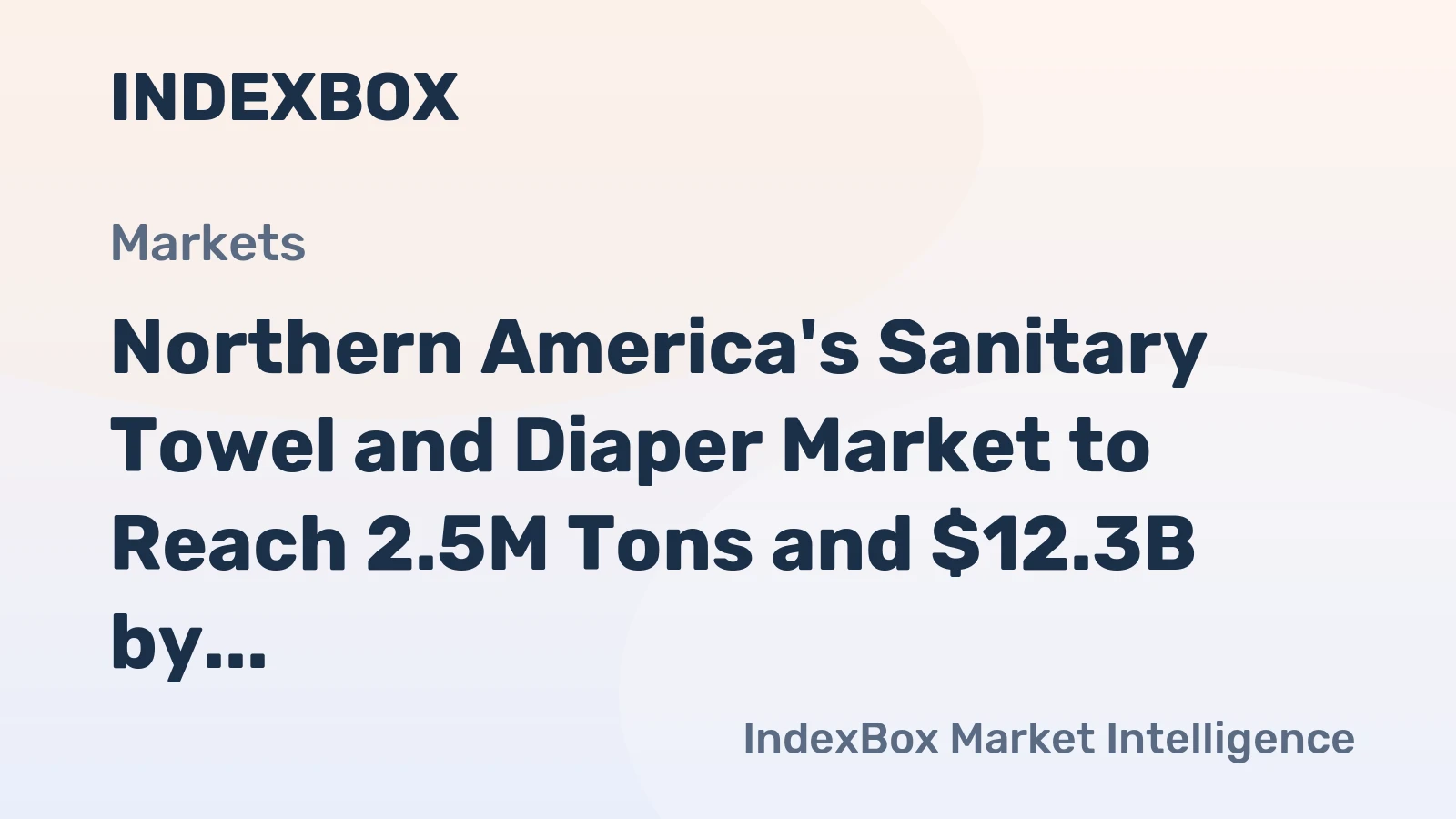 Northern America's Sanitary Towel and Diaper Market to Reach 2.5M Tons and $12.3B by 2035