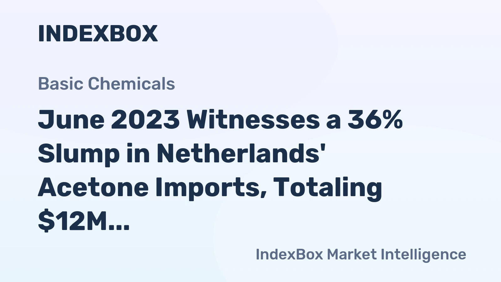 June 2023 Witnesses a 36% Slump in Netherlands' Acetone Imports, Totaling $12M