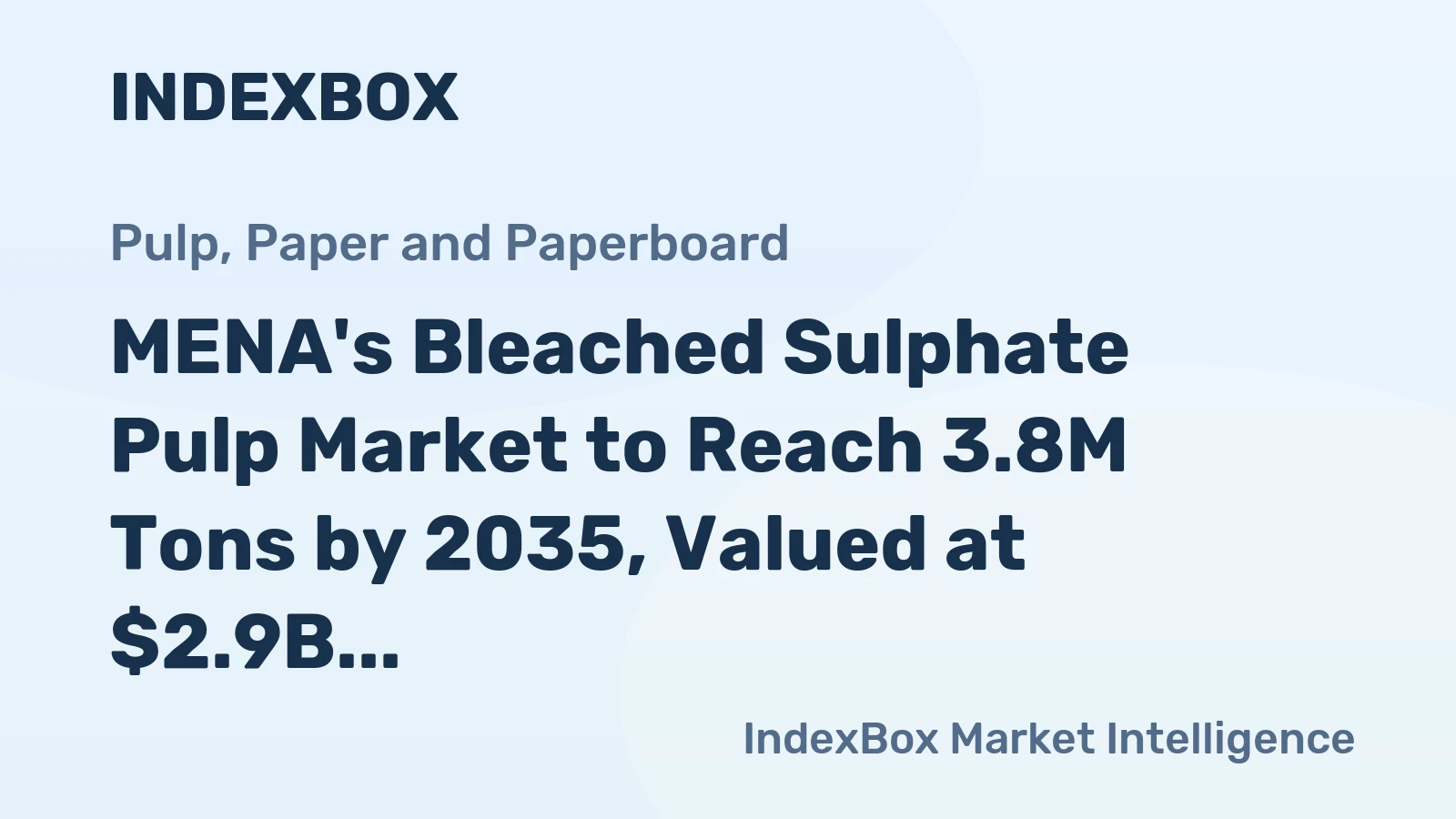MENA's Bleached Sulphate Pulp Market to Reach 3.8M Tons by 2035, Valued at $2.9B