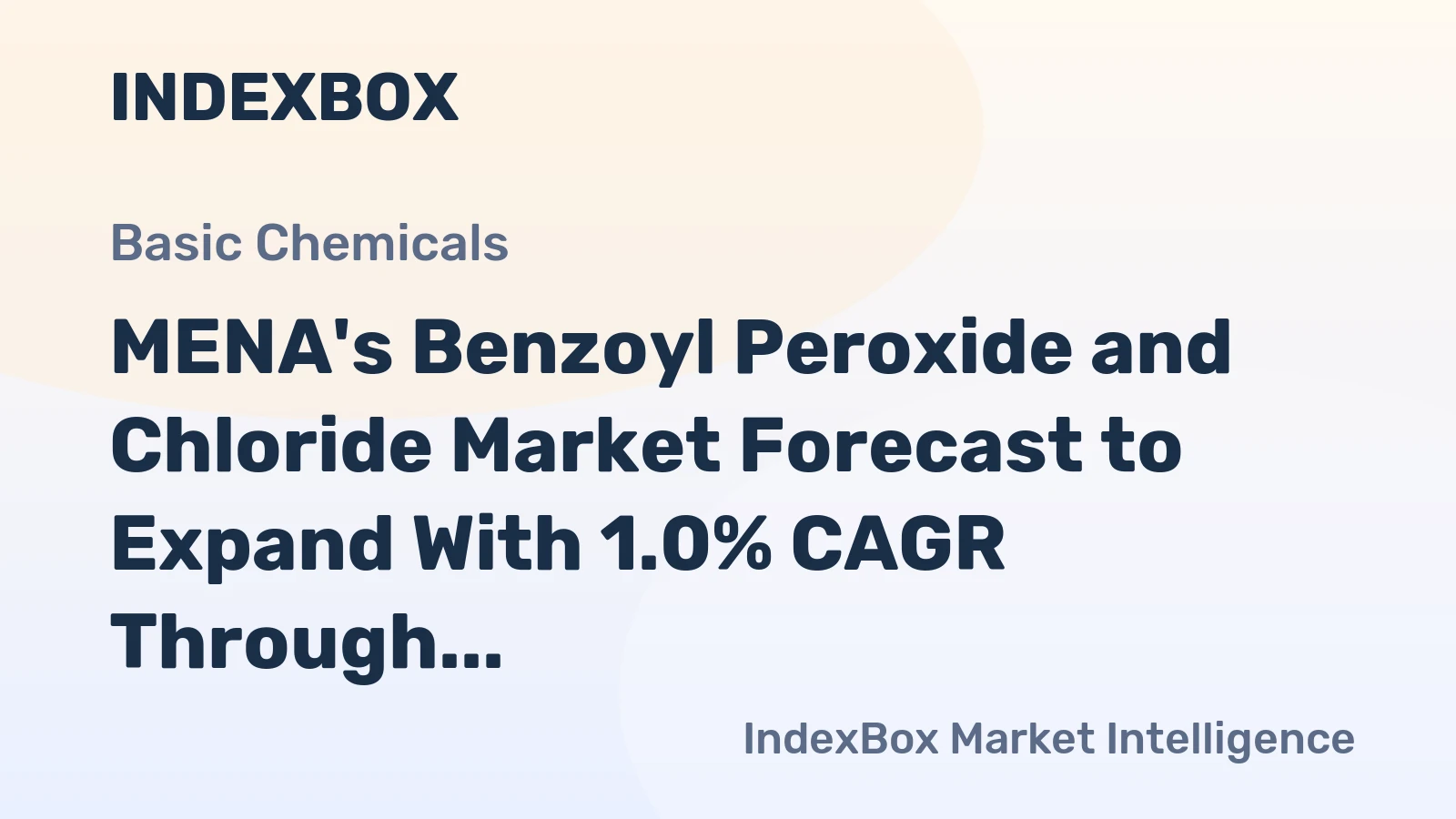 MENA's Benzoyl Peroxide and Chloride Market Forecast to Expand With 1.0% CAGR Through 2035