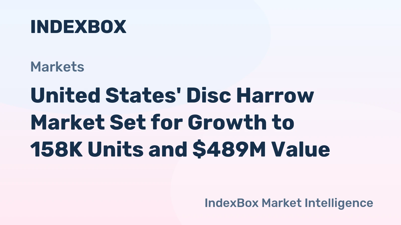 United States' Disc Harrow Market Set for Growth to 158K Units and $489M Value