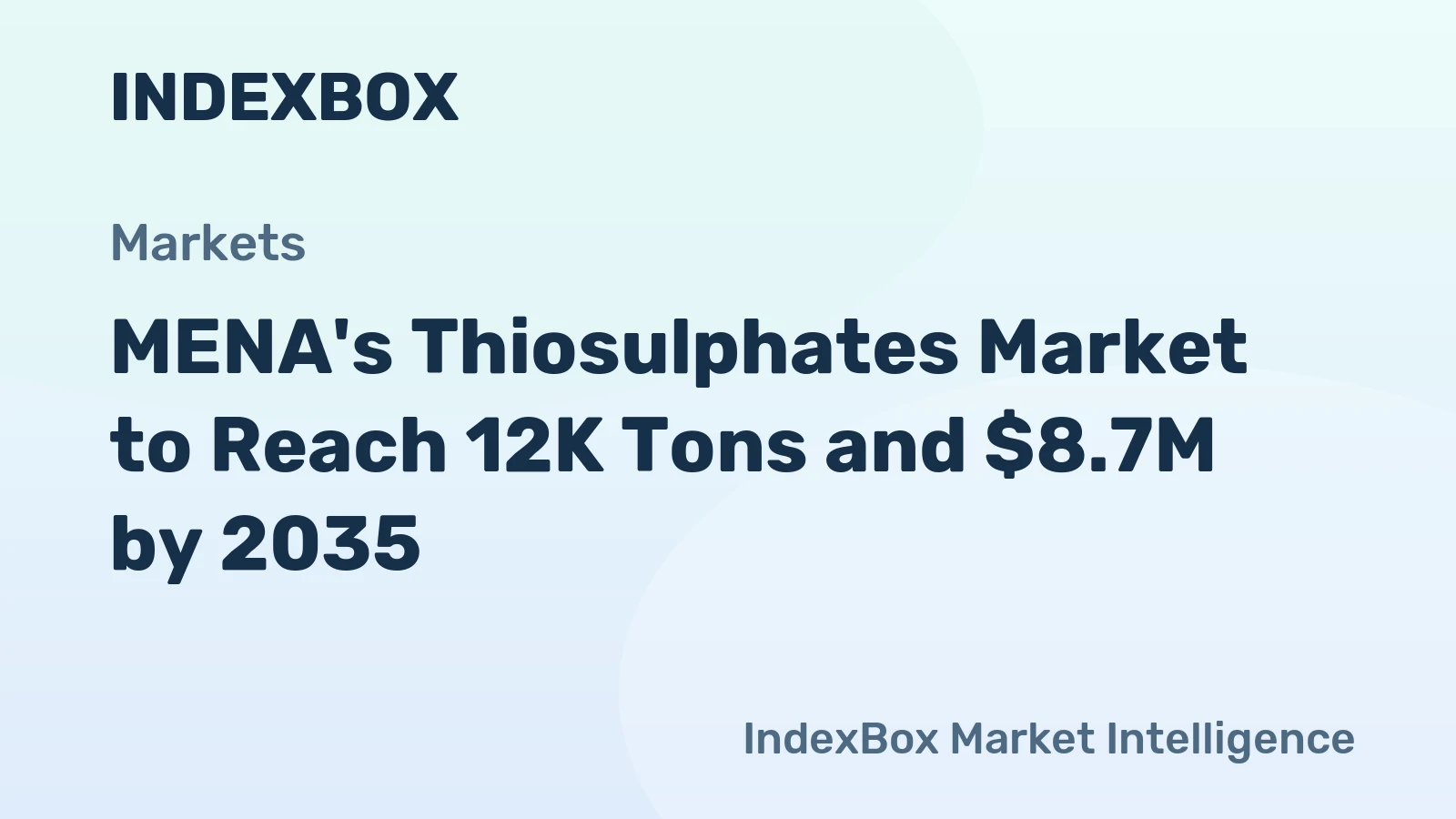 MENA's Thiosulphates Market to Reach 12K Tons and $8.7M by 2035