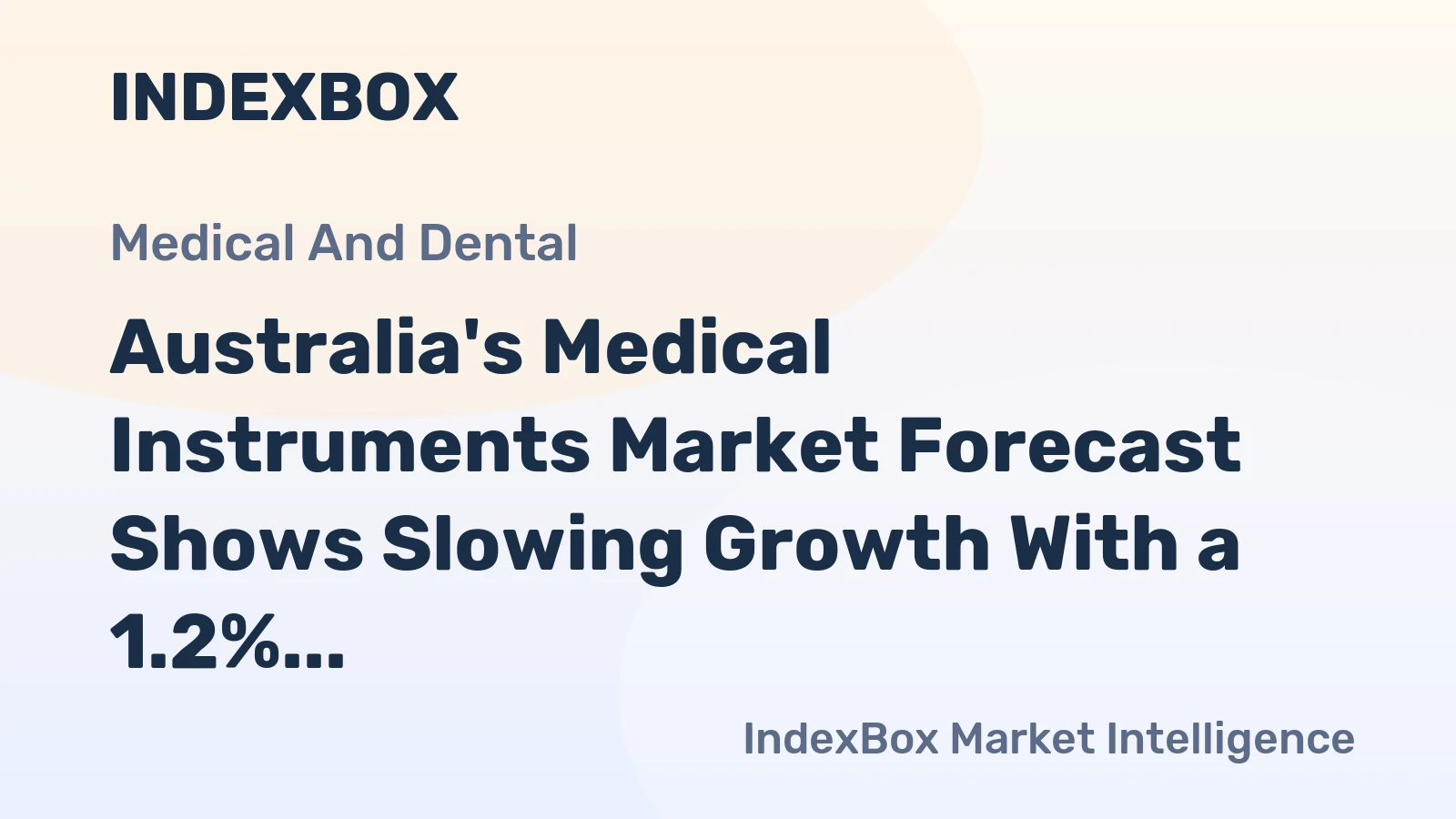 Australia's Medical Instruments Market Forecast Shows Slowing Growth With a 1.2% CAGR to 2035