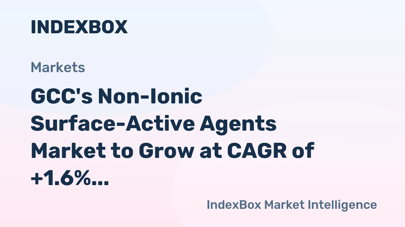 GCC's Non-Ionic Surface-Active Agents Market to Grow at CAGR of +1.6% to Reach $482M by 2035