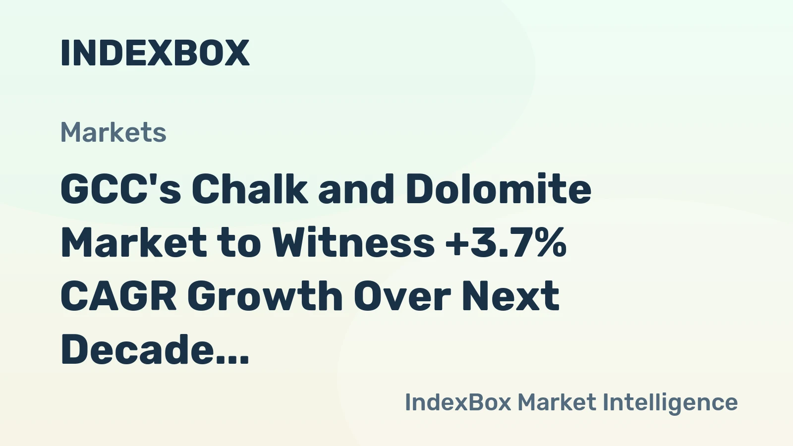 GCC's Chalk and Dolomite Market to Witness +3.7% CAGR Growth Over Next Decade