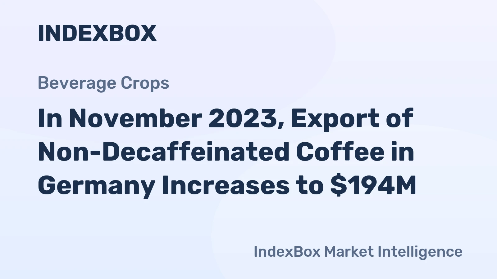 In November 2023, Export of Non-Decaffeinated Coffee in Germany Increases to $194M