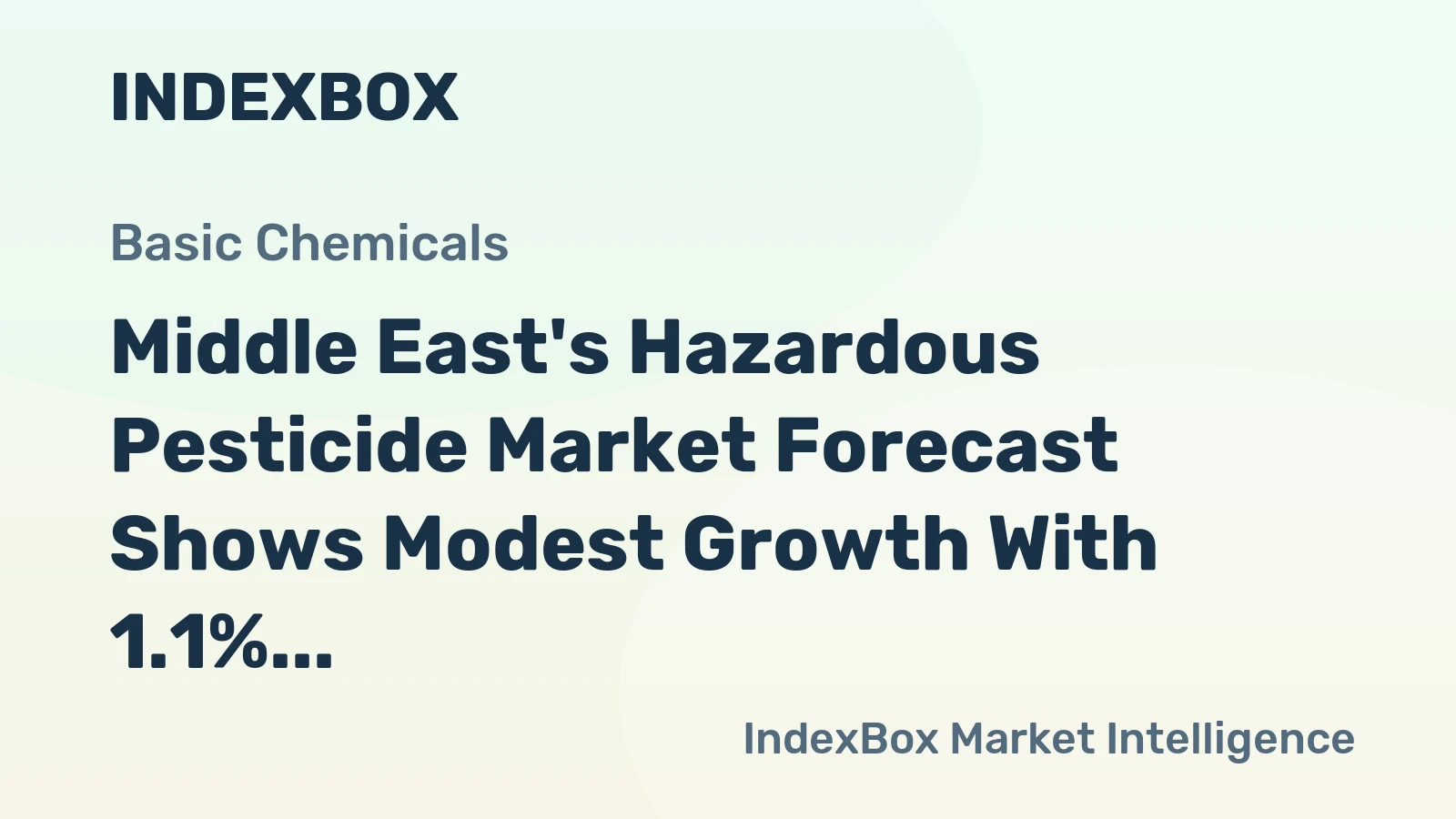Middle East's Hazardous Pesticide Market Forecast Shows Modest Growth With 1.1% CAGR