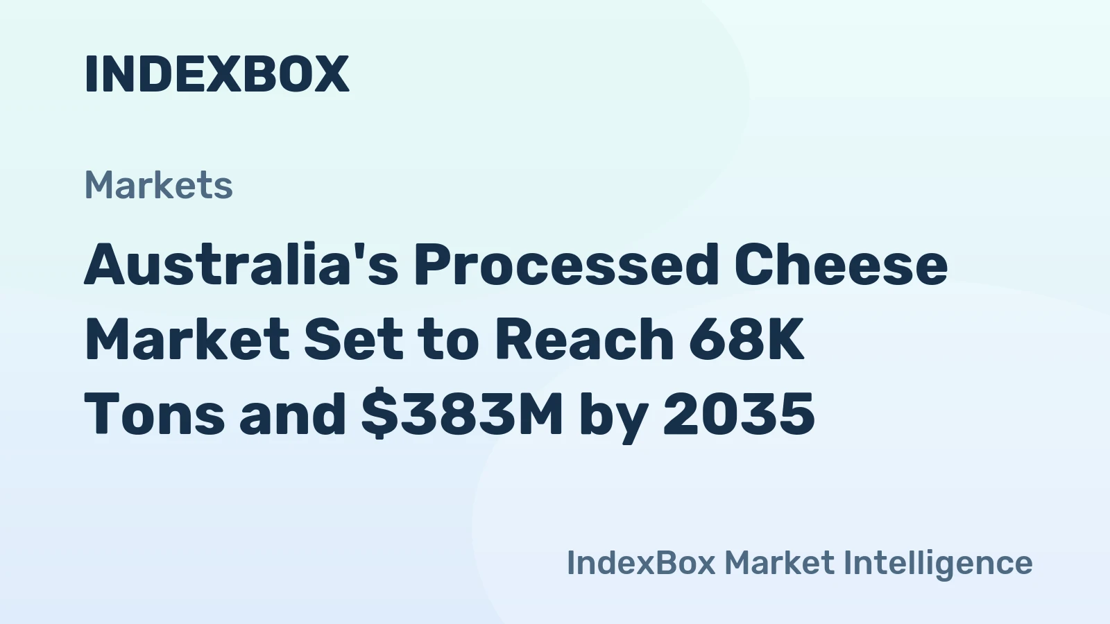 Australia's Processed Cheese Market Set to Reach 68K Tons and $383M by 2035
