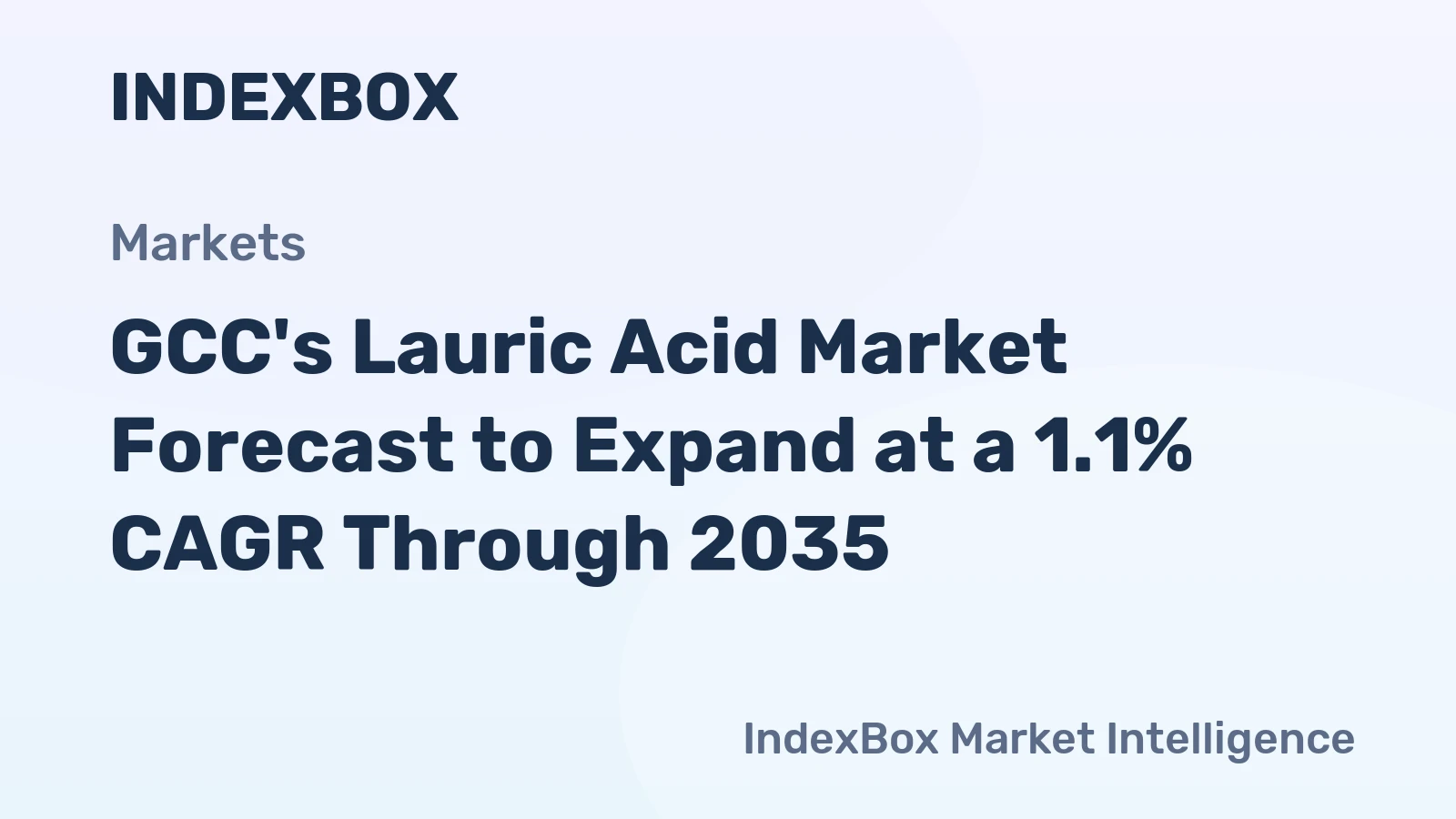 GCC's Lauric Acid Market Forecast to Expand at a 1.1% CAGR Through 2035